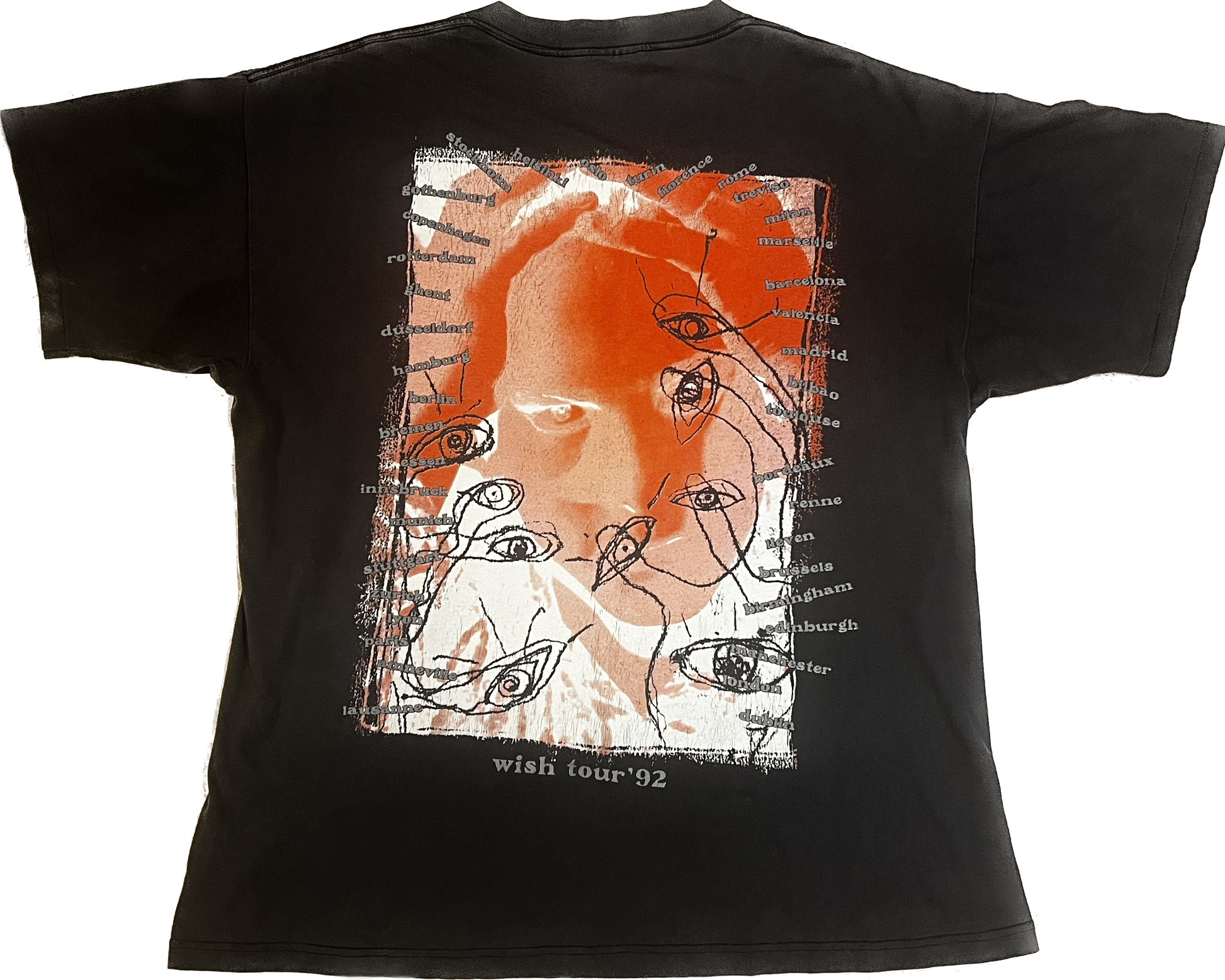 The Cure 1992 Wish Tour Vintage T Shirt – First Times Worldwide The Cure 1992 Wish Tour Vintage T Shirt – First Times Worldwide